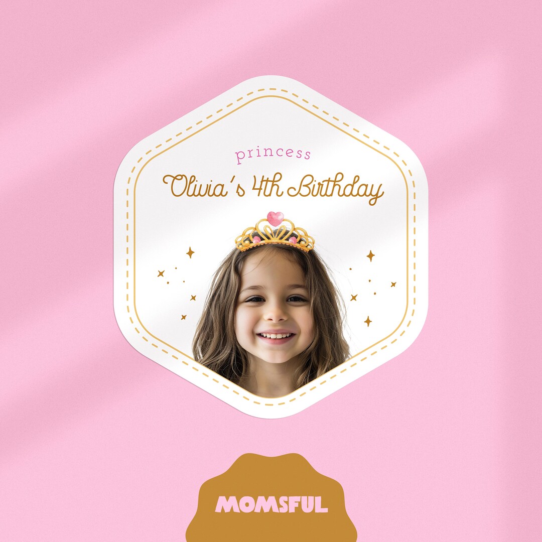 Princess Birthday Sticker｜personalized Birthday Sticker｜custom Birthday ...
