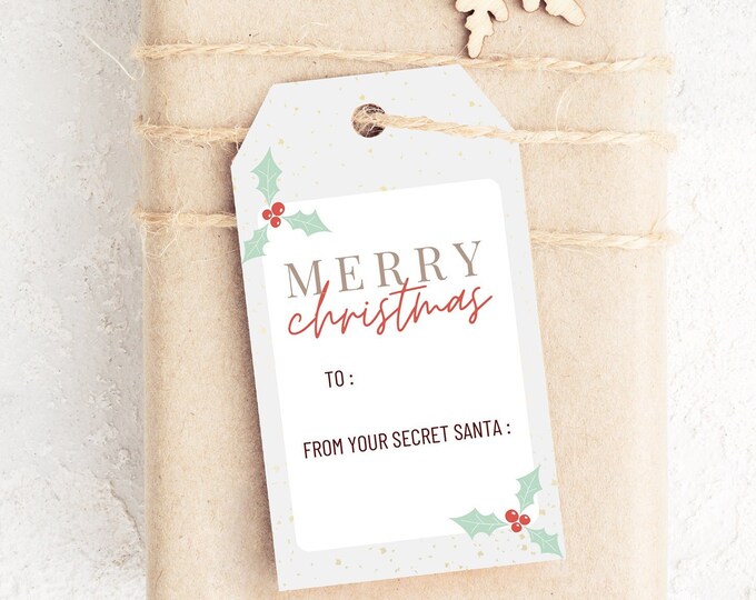 Printable Secret Santa Gift Tag PDF, From Your Secret Santa Gift Tag ...