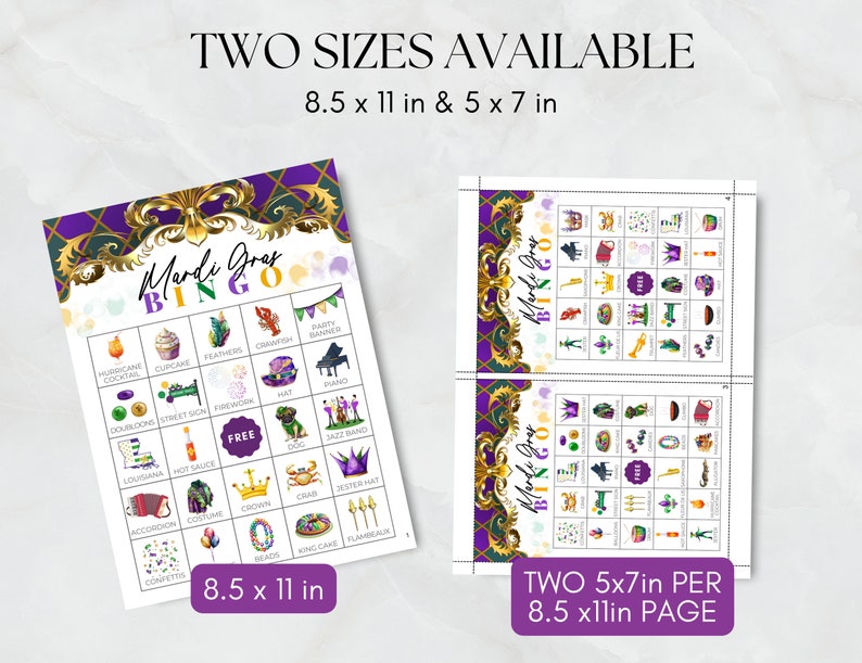 Mardi Gras Bingo Game Mardi Gras Printable Game for Kids and - Etsy