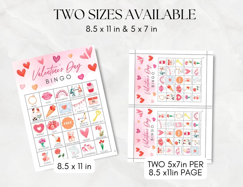 Valentines Bingo Cards for Kids Printable Valentines Day - Etsy