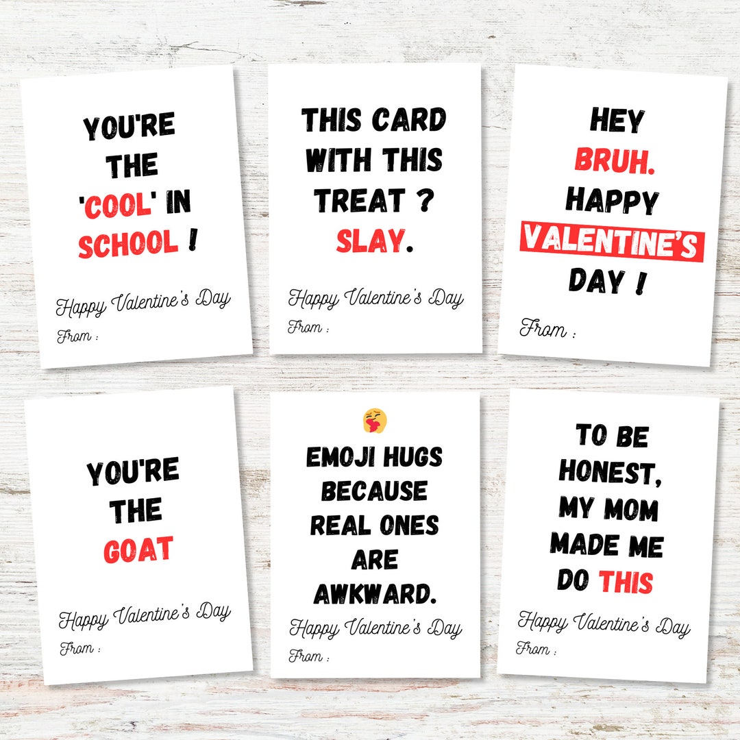 Funny Valentines Day Cards for Kids, Cute Printable Valentines Card for ...