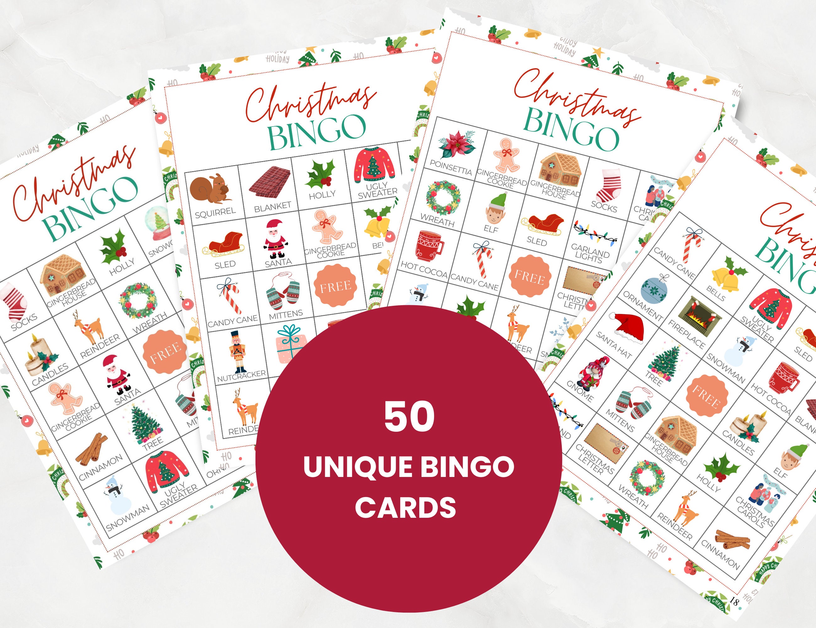 Christmas Bingo Printable Game for Kids Family and Friends - Etsy