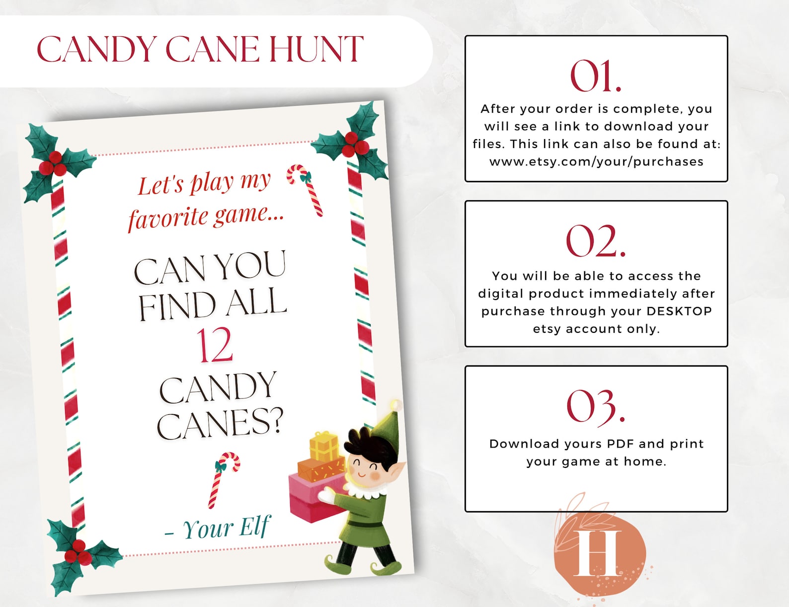Candy Cane Hunt Elf Game Printable, Can You Find the Candy Canes ...