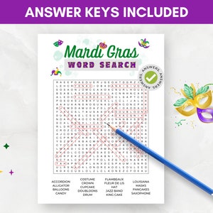 Mardi Gras Word Search Printable for Kids,printable Mardi Gras Games ...