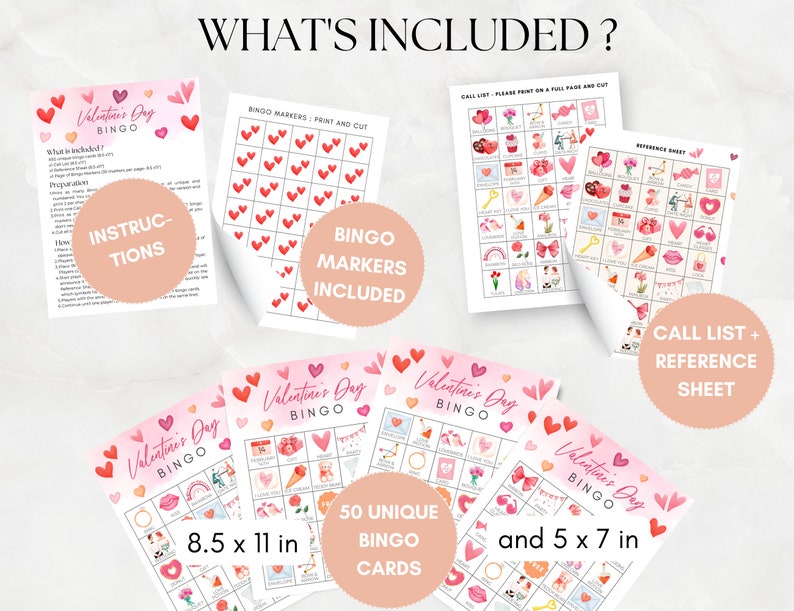 Valentines Bingo Cards for Kids Printable Valentines Day - Etsy
