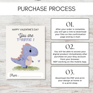Dinosaur Valentines Day Cards for Kids, 6 Cute Dino Printable ...
