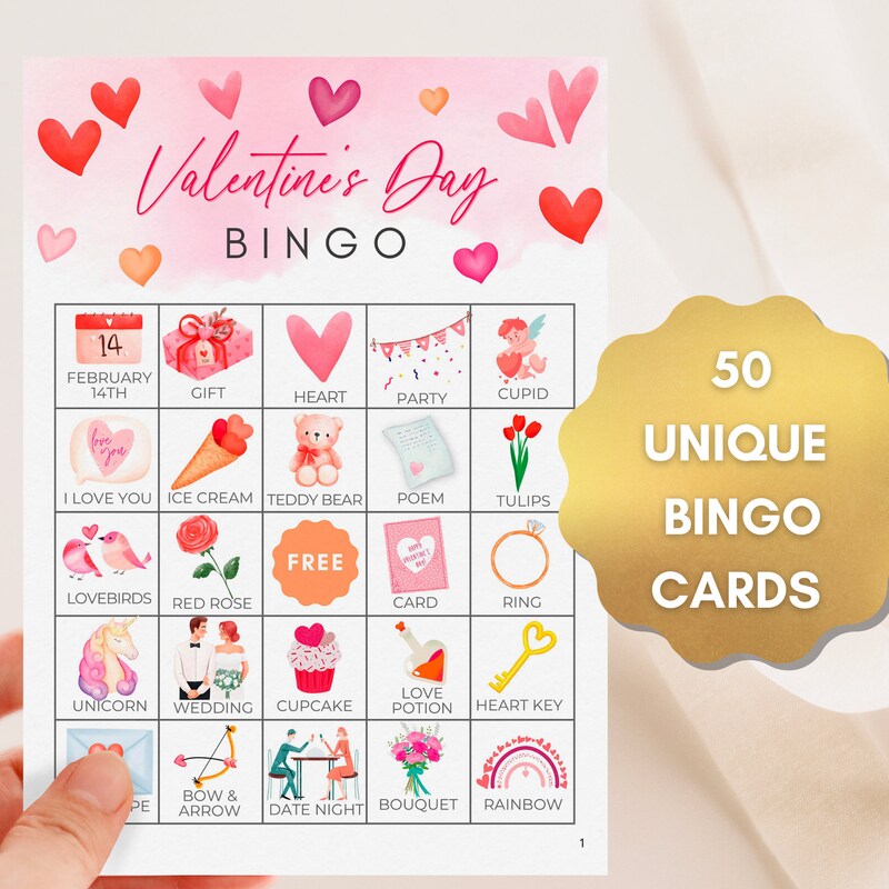 Valentine Bingo Cards - Etsy