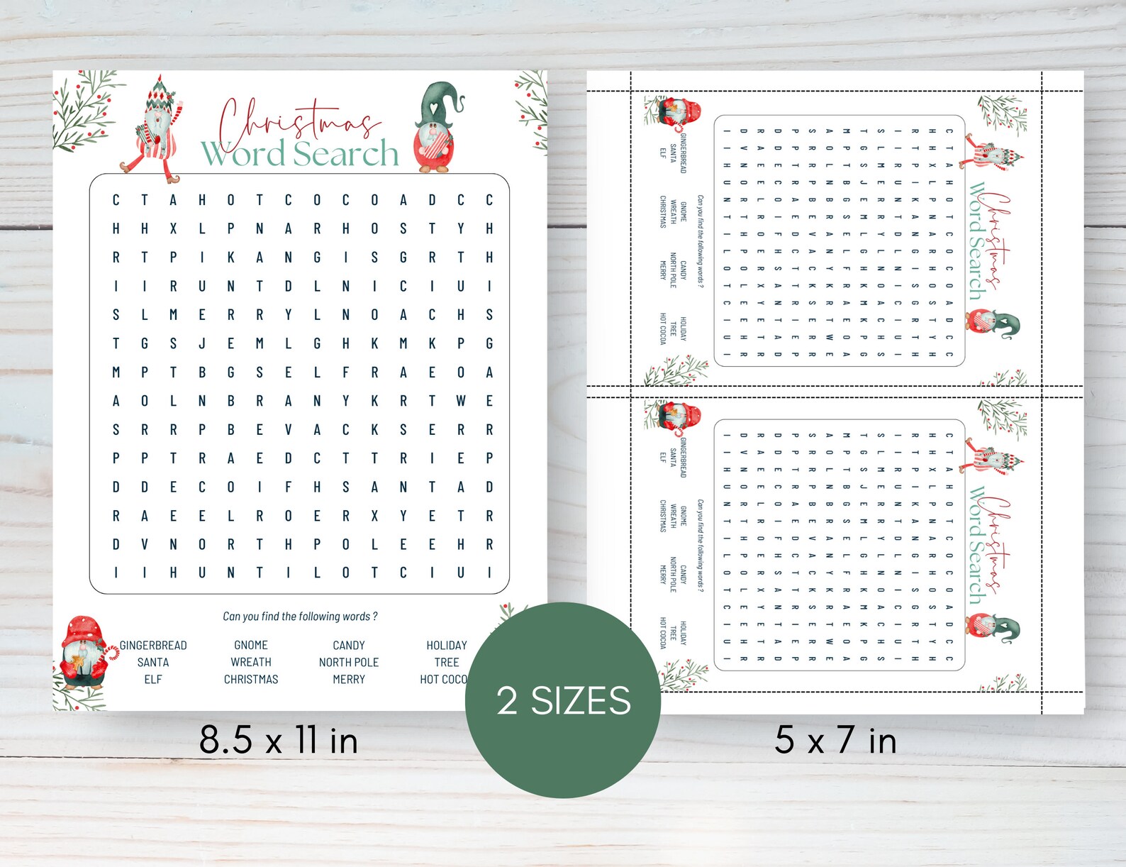 Christmas Word Search Puzzle Printable PDF, Easy Christmas Game for ...