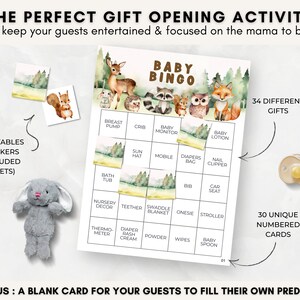 Woodland Baby Shower Bingo Cards Prefilled, Woodland Themed, Animal ...