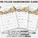 Woodland Baby Shower Bingo Prefilled Cards, Woodland Animals Theme ...