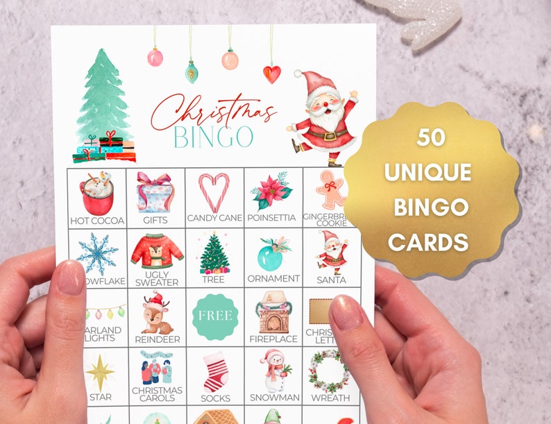 Christmas Bingo Printable Game for Kids Family and Friends - Etsy