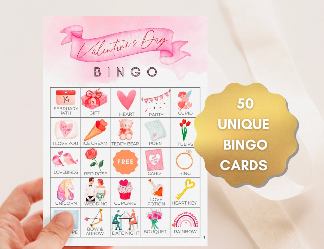 Valentines Bingo Cards for Kids, Printable Valentines Day Bingo Cards ...