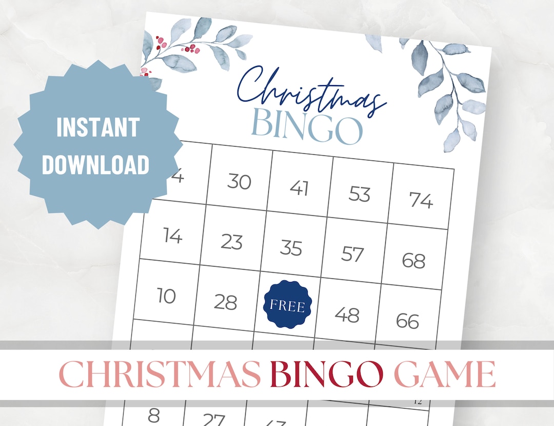 Christmas Bingo Cards With Numbers, Printable Fun Game for Christmas ...