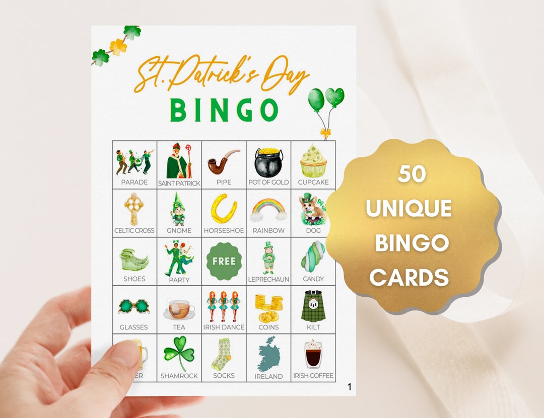St Patrick's Day Bingo Cards, St Patricks Day Game, Printable Game for ...