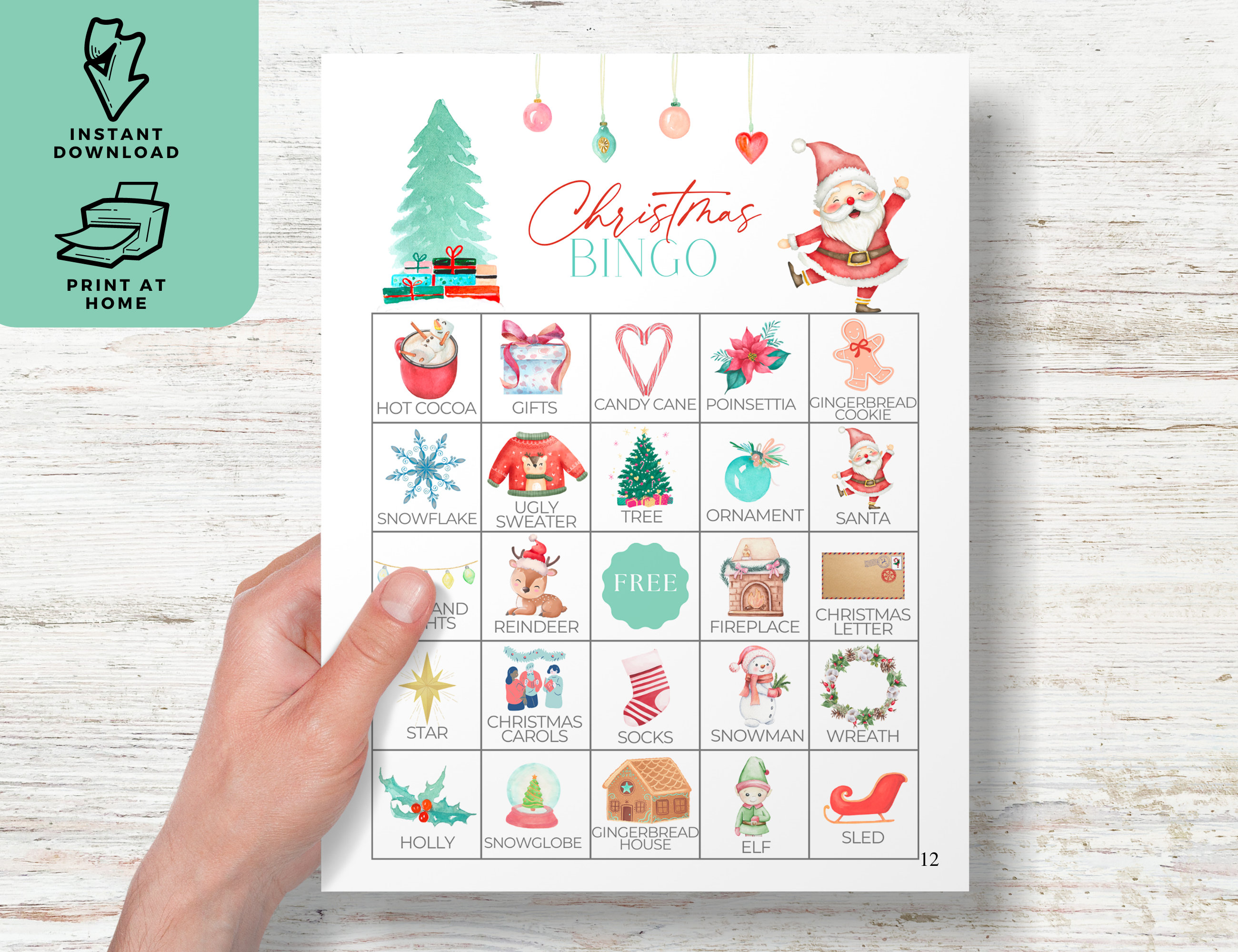 Christmas Bingo Printable Game for Kids Family and Friends - Etsy
