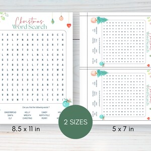 Christmas Word Search Puzzle Printable PDF, Easy Christmas Game for ...
