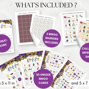 Mardi Gras Bingo Game, Mardi Gras Printable Game for Kids and Family ...