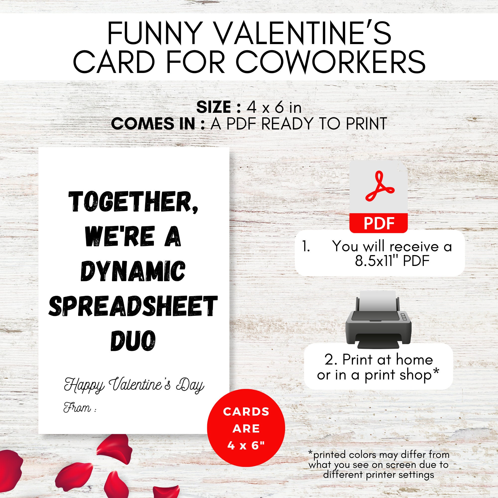 Funny Coworker Valentines Day Card, Cute Printable Valentines Card for ...