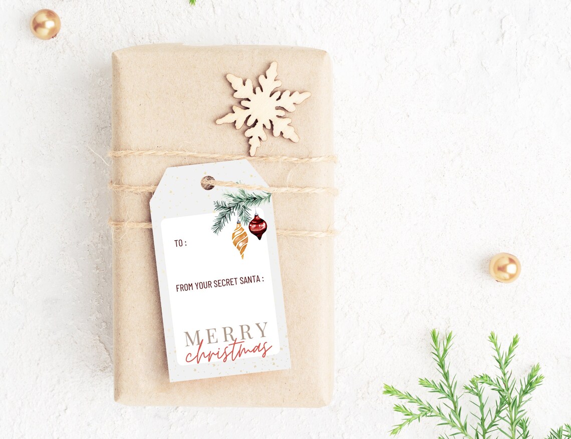 Secret Santa Gift Tag Printable for Christmas Gift Exchange Party ...