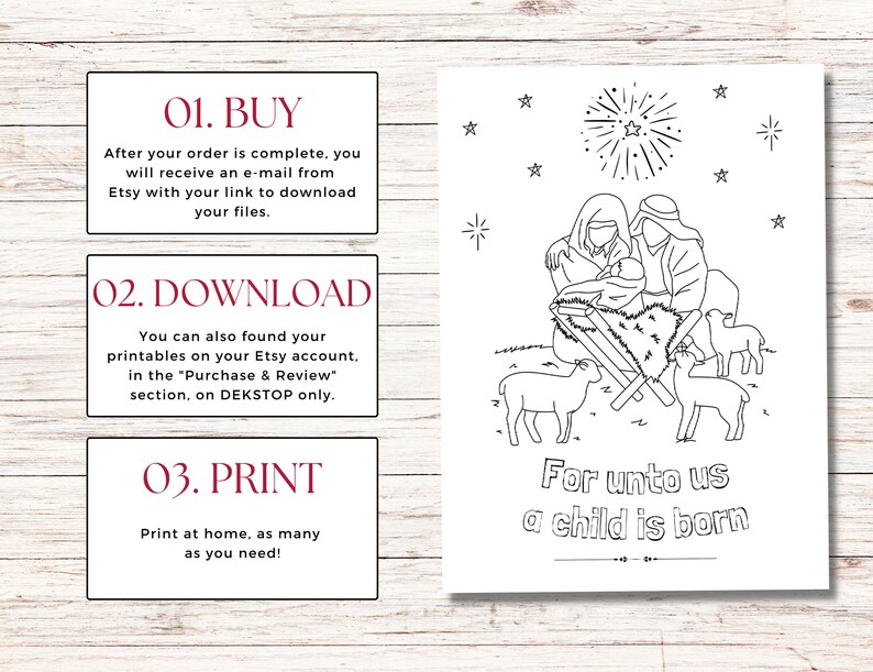 Christmas Nativity Coloring Pages for Kids, Christmas Sunday School ...