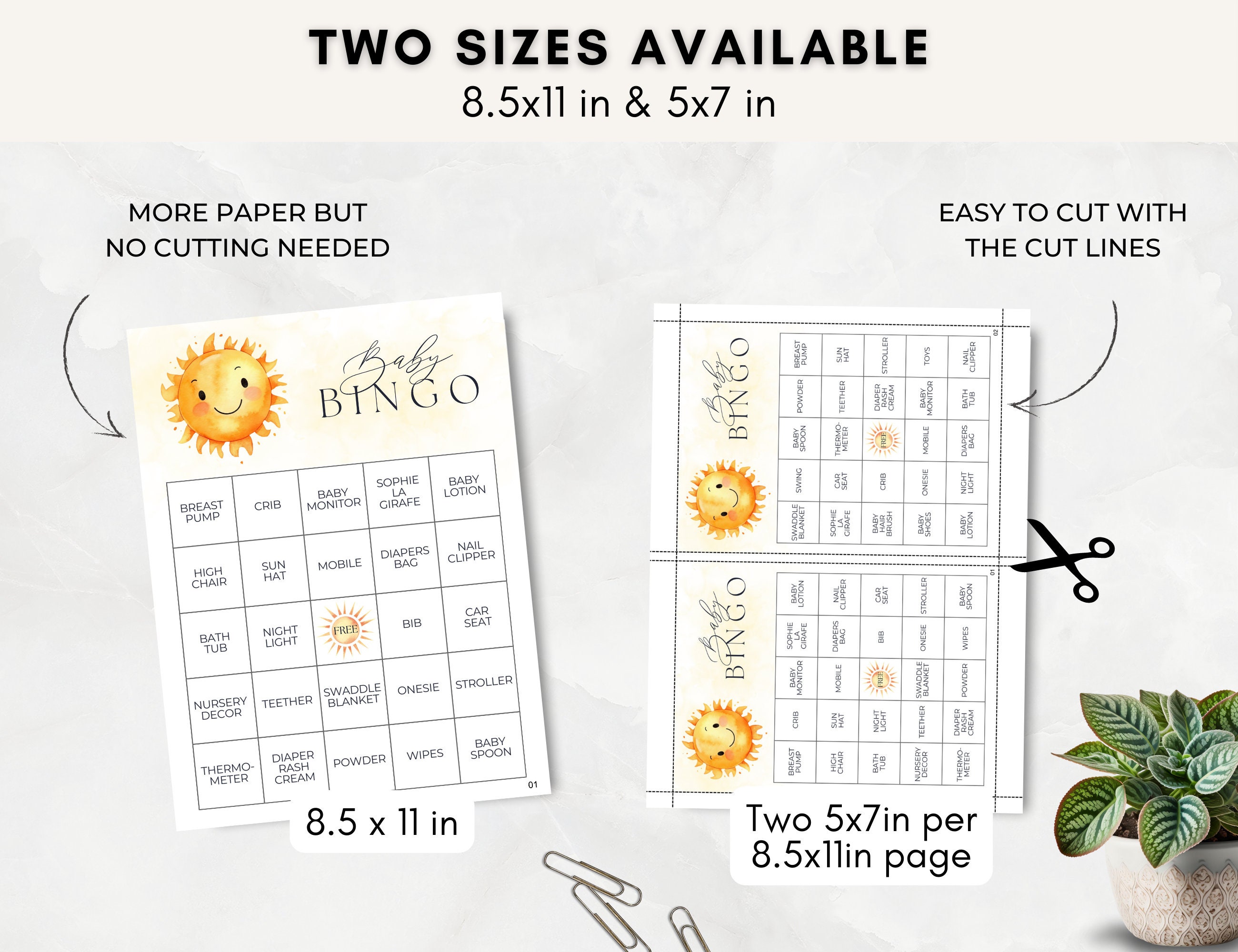 Sunshine Baby Shower Game Bingo Prefilled Cards Here Comes - Etsy