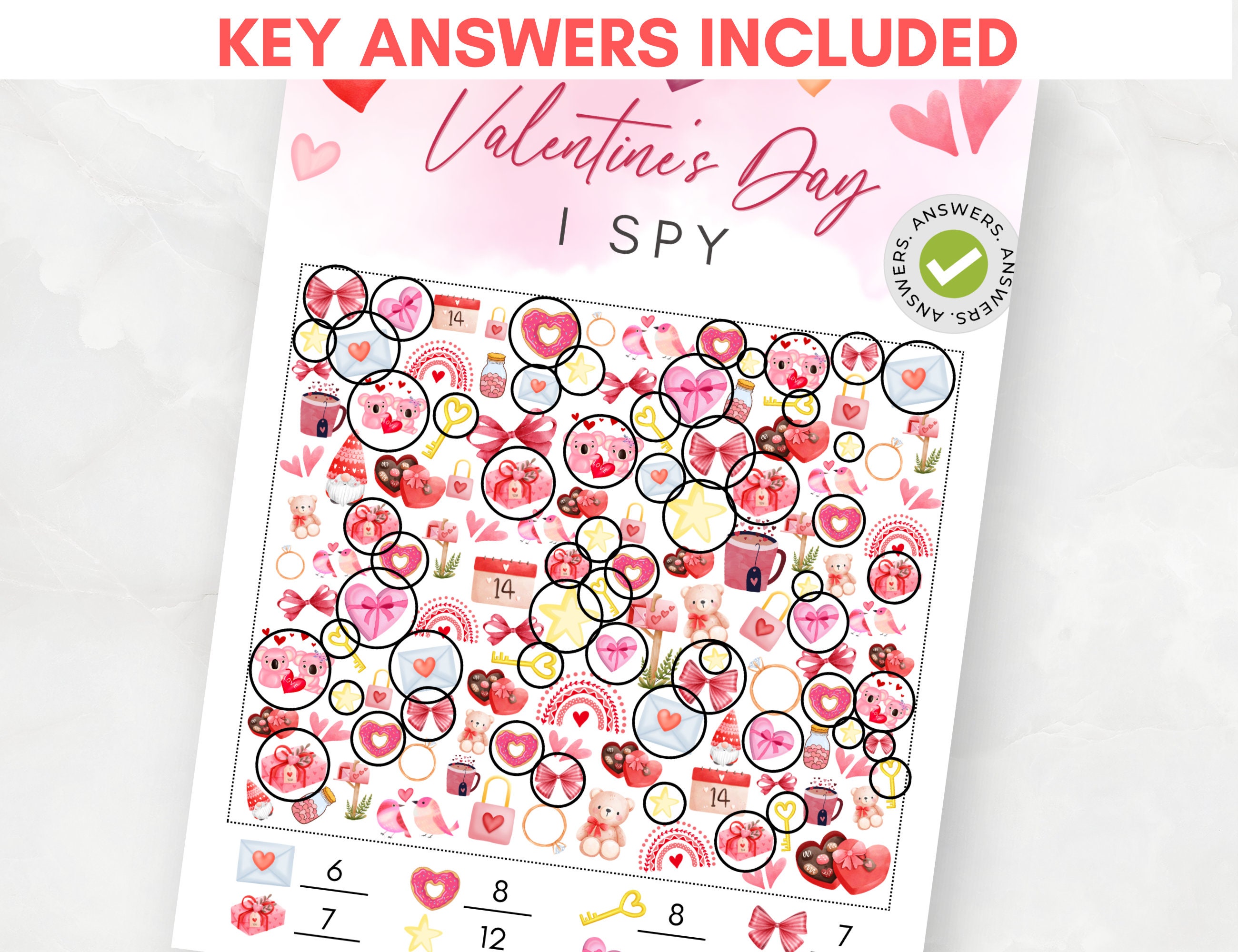 Valentine I Spy Game Printable for Kids,printable Valentines Day Games ...