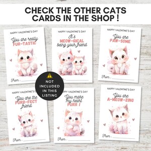Cat Valentines Day Cards for Kids, 6 Cute Kitty Printable Valentines ...