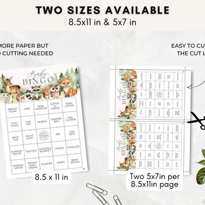 Woodland Baby Shower Bingo Prefilled Cards, Woodland Animals Theme ...