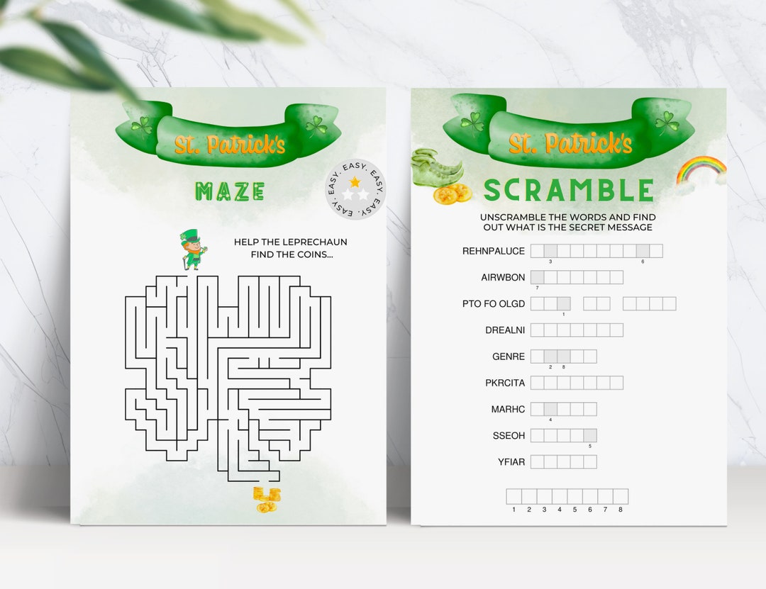 St Patricks Printable Game Bundle, Printable St Patrick's Day Games for ...