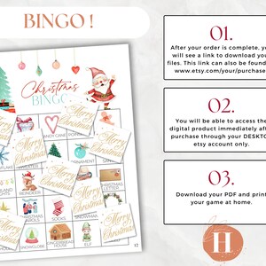 Christmas Bingo Printable Game for Kids, Family and Friends, 50 Unique ...
