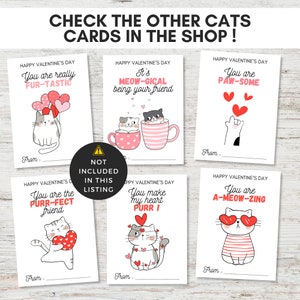 Printable Kitten Valentines Day Cards for Kids, Cute Cat Valentines Day ...