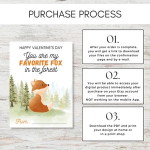 Printable Fox Valentines Card for Kids, Cute Forest Animal Valentines ...