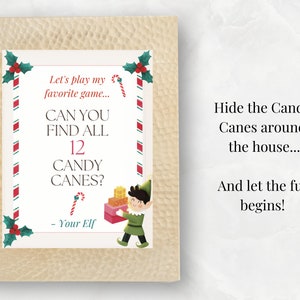 Candy Cane Hunt Elf Game Printable, Can You Find the Candy Canes ...