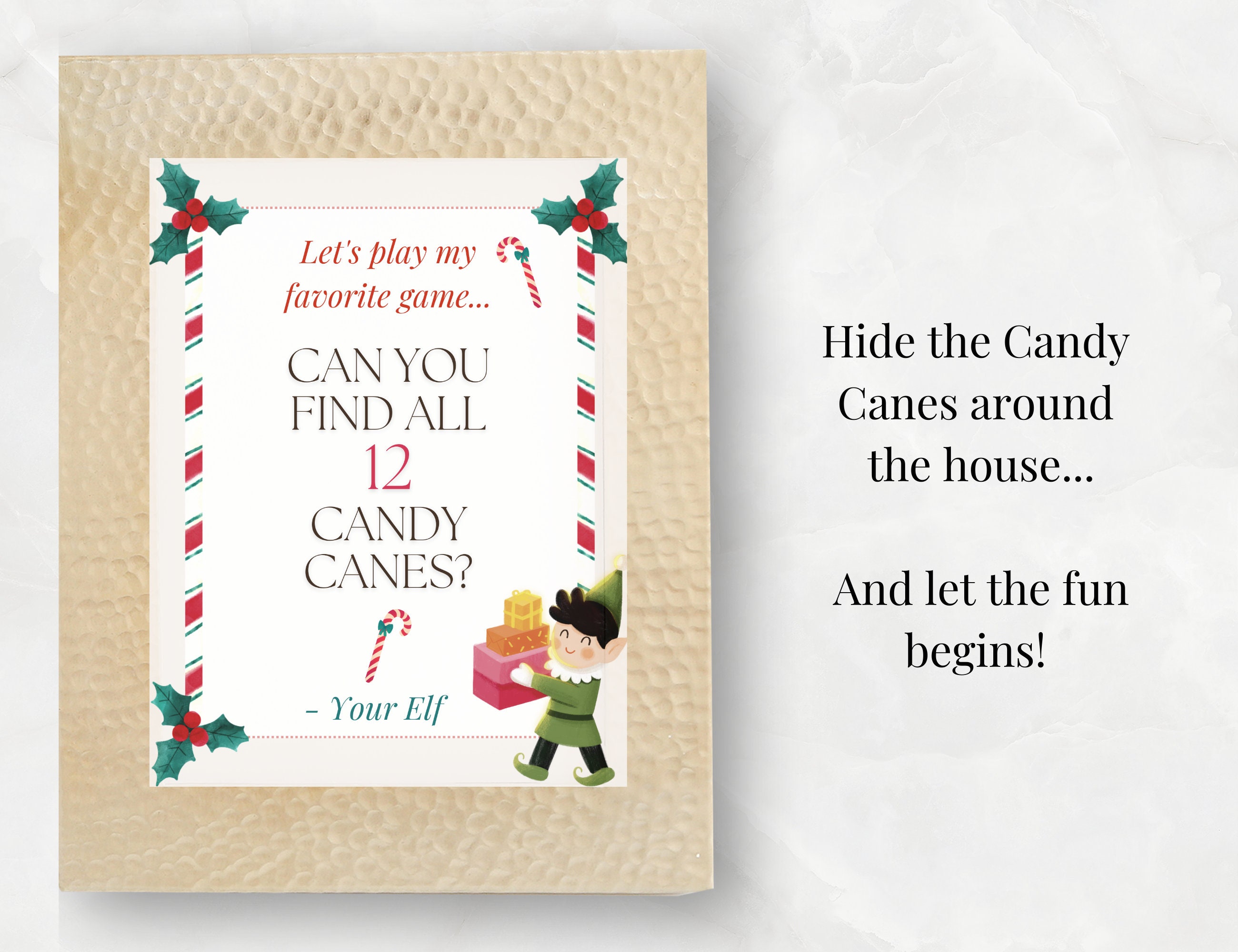 Candy Cane Hunt Elf Game Printable, Can You Find the Candy Canes ...