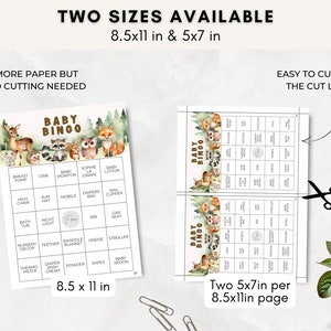 Woodland Baby Shower Bingo Cards Prefilled, Woodland Themed, Animal ...