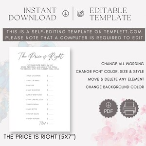 The Price is Right Game Template EDITABLE, the Price is Right Baby ...