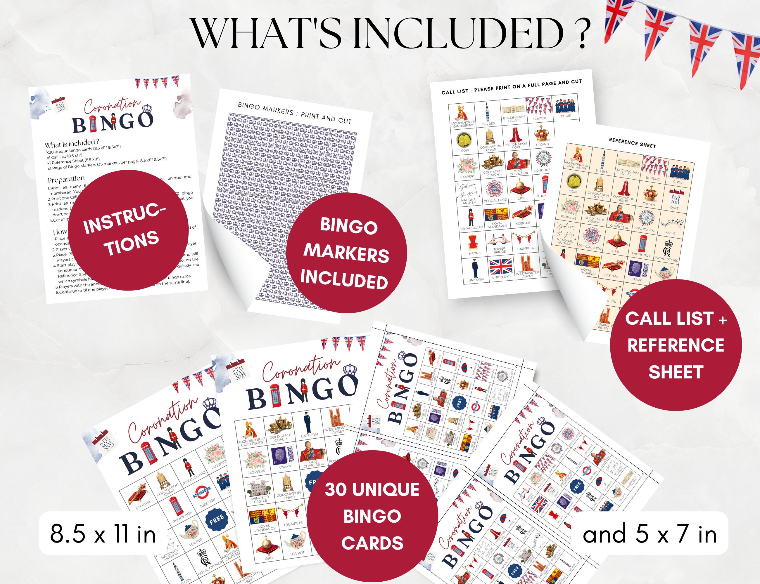 Coronation Bingo Game Coronation Party Game King Charles III - Etsy Canada