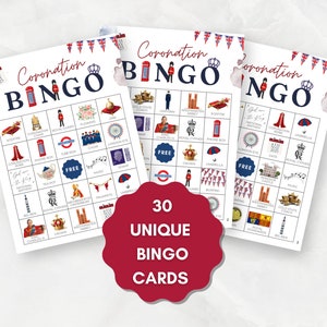 Coronation Bingo Game Coronation Party Game King Charles III - Etsy