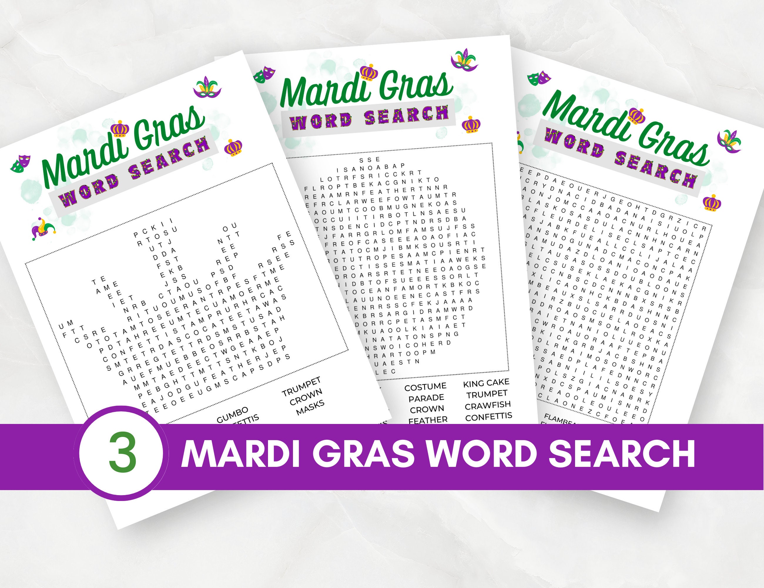 Easy Mardi Gras Word Search Printable for Kids,printable Mardi Gras ...