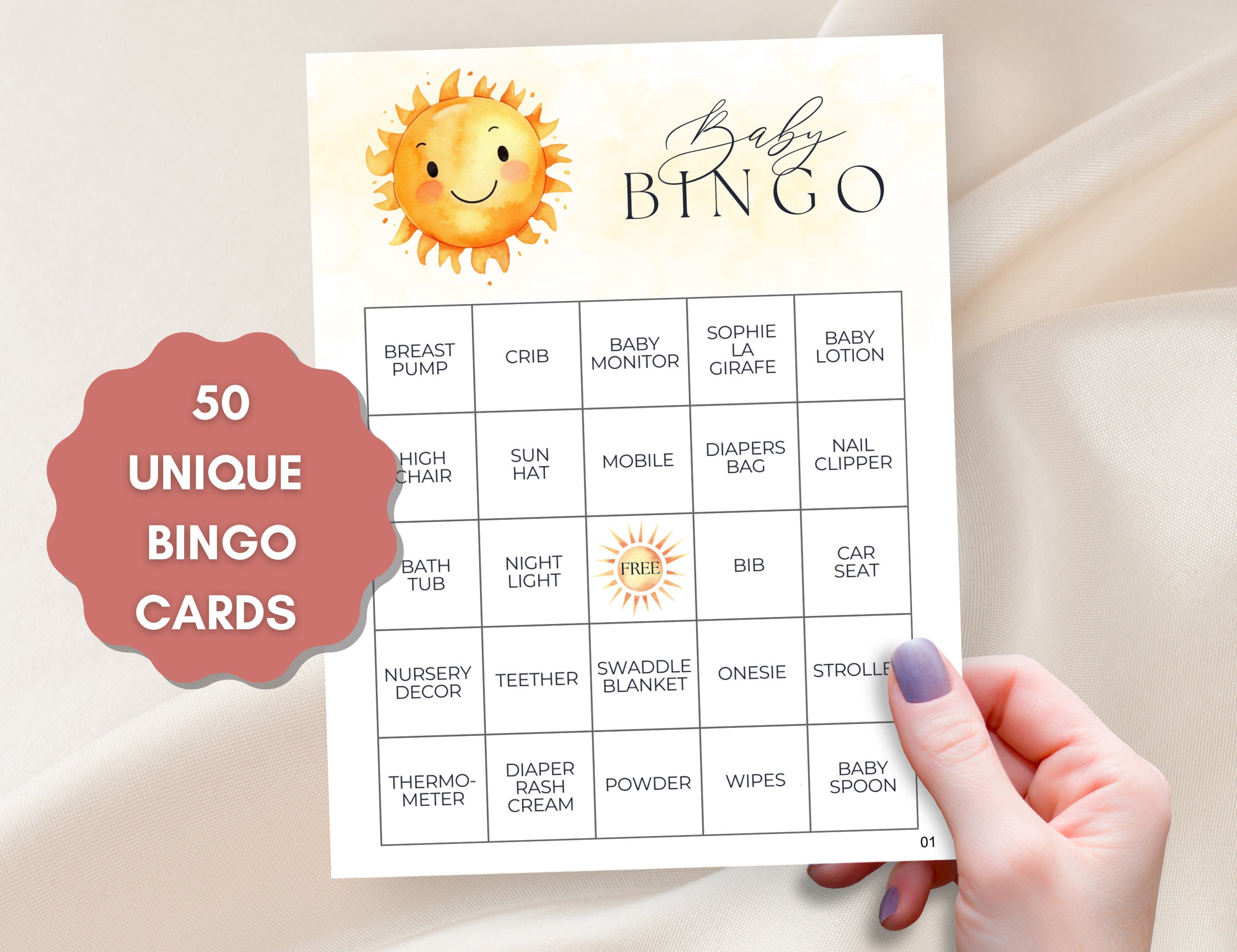 Sunshine Baby Shower Game Bingo Prefilled Cards Here Comes - Etsy