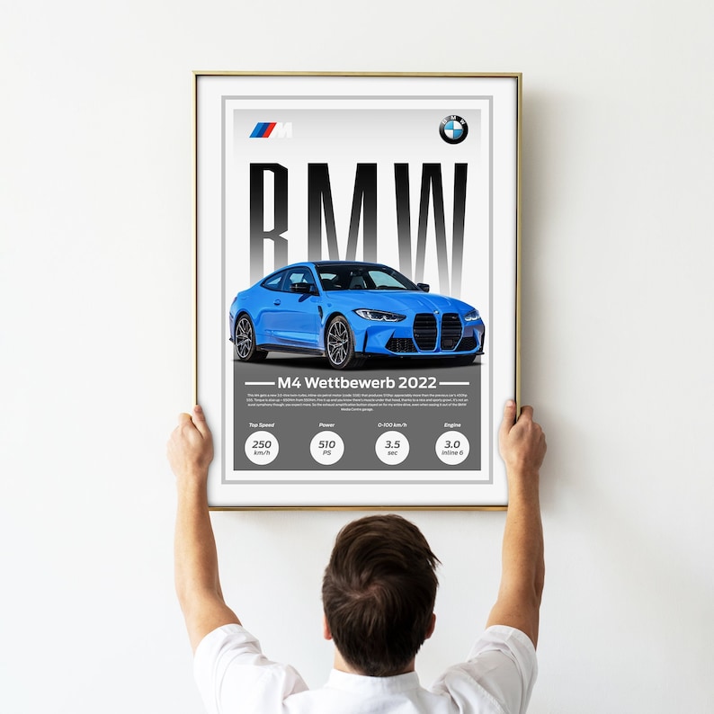 BMW M4 Competition 2022, Car Poster, Digital Download, Decoration ...