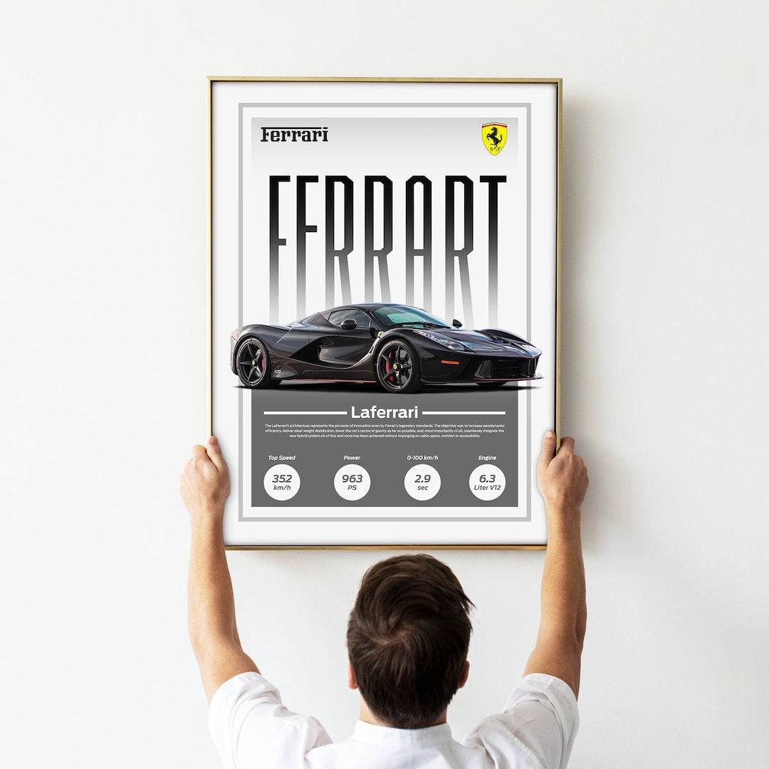 Ferrari Laferrari, Car Poster, Digital Download, Decoration, Tuning ...