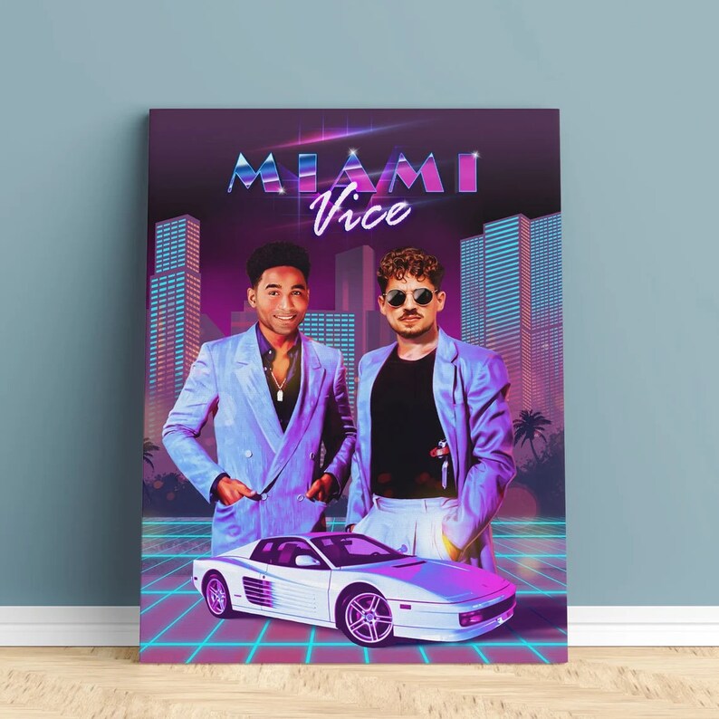 You in Miami Vice. Caricature Drawing. - Etsy