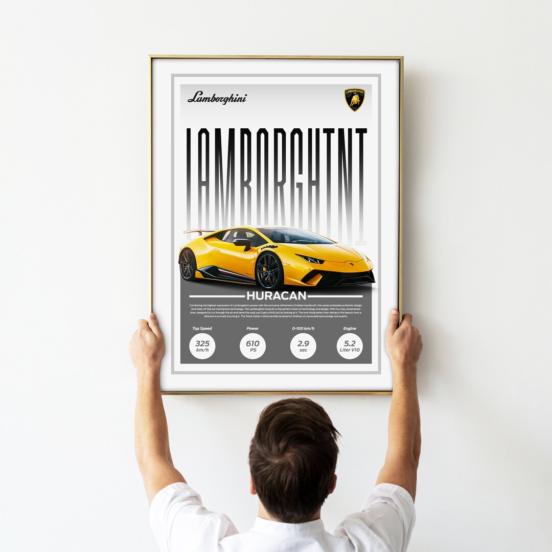 HURACAN Lamborghini, Car Poster, Digital Download, Decoration, Tuning ...