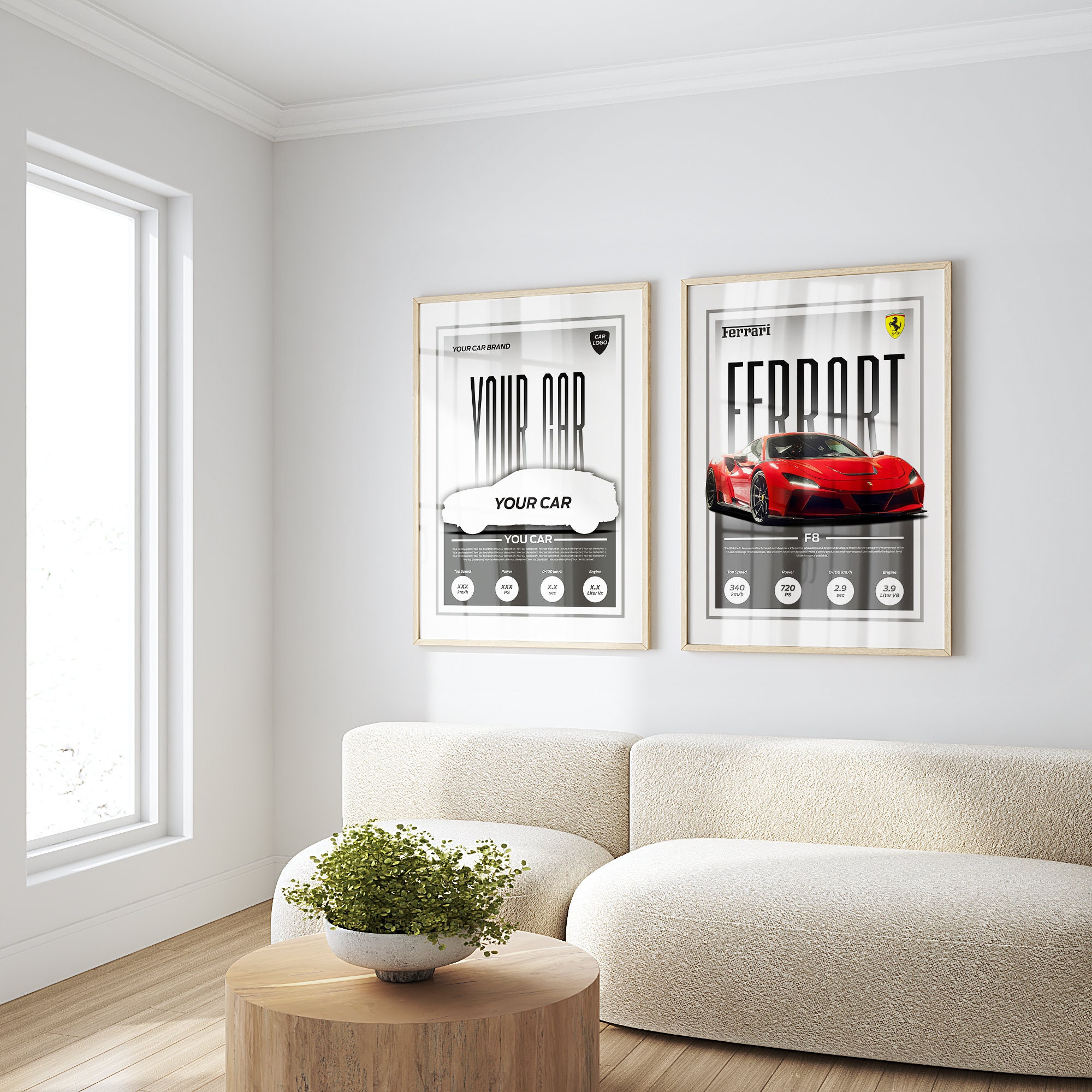 Ferrari F8, Car Poster, Digital Download, Decoration, Tuning, Mural ...