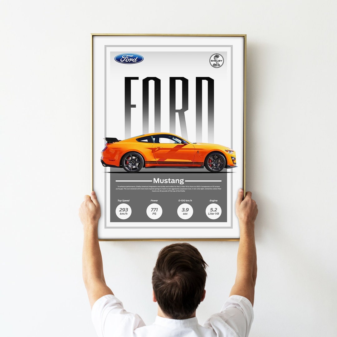 Ford Mustang, Car Poster, Digital Download, Decoration, Tuning, Wall ...