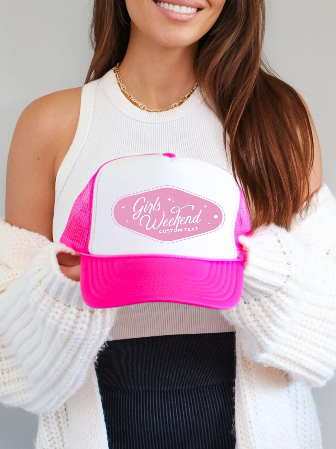 Custom GIRLS TRIP Truckers HAT, Girls Weekend Hats, Custom Girls Trip ...