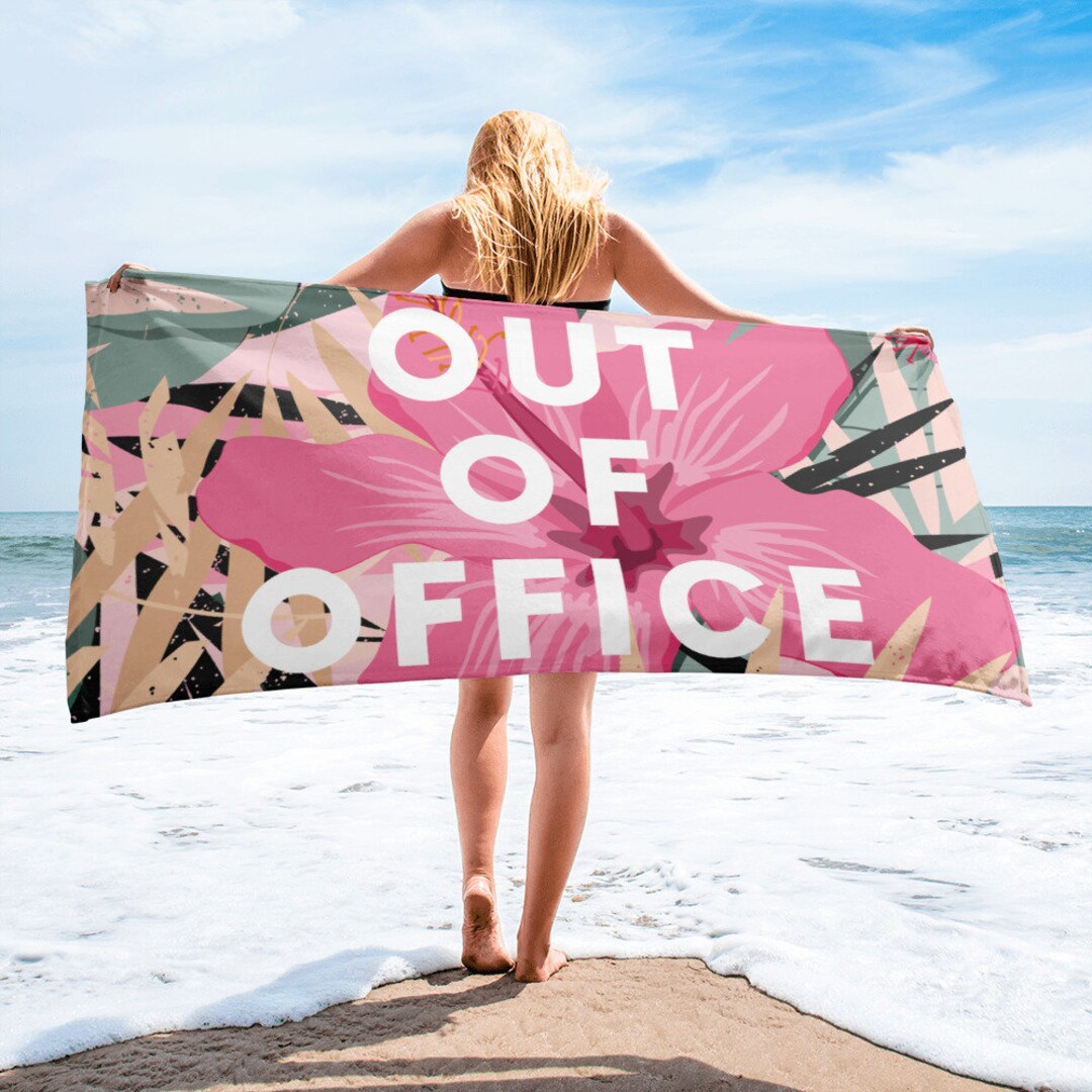 Out of Office Beach Towel, Tropical Vacation Towel, Cute Summer Pool ...