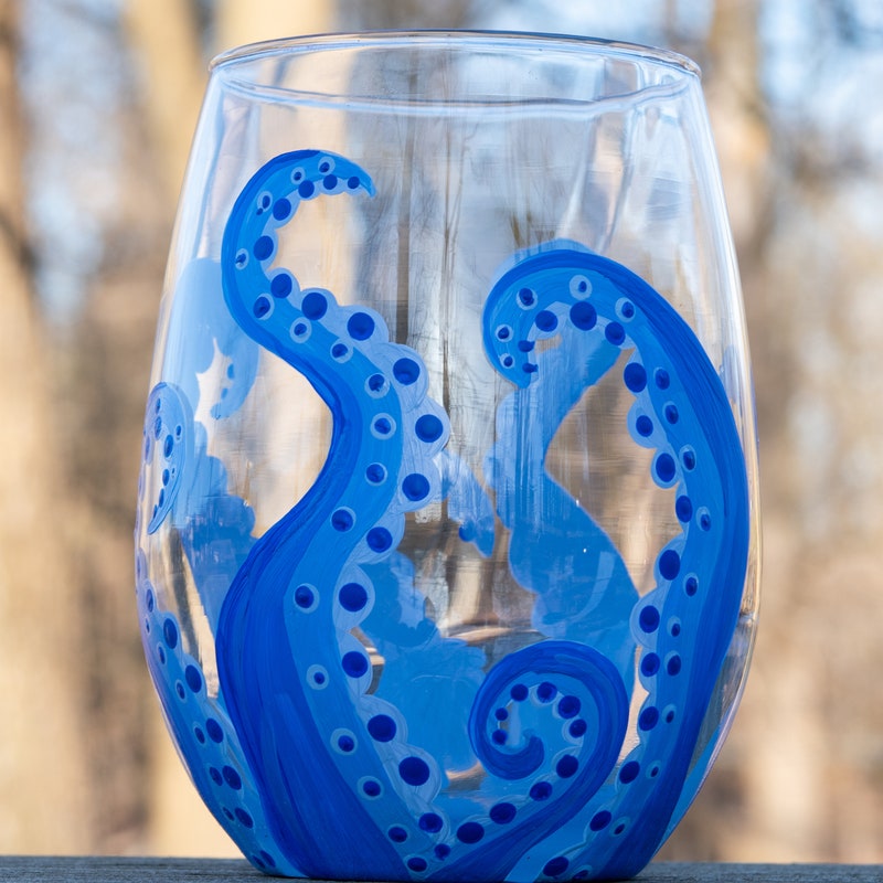 Octopus Wine Glass - Etsy