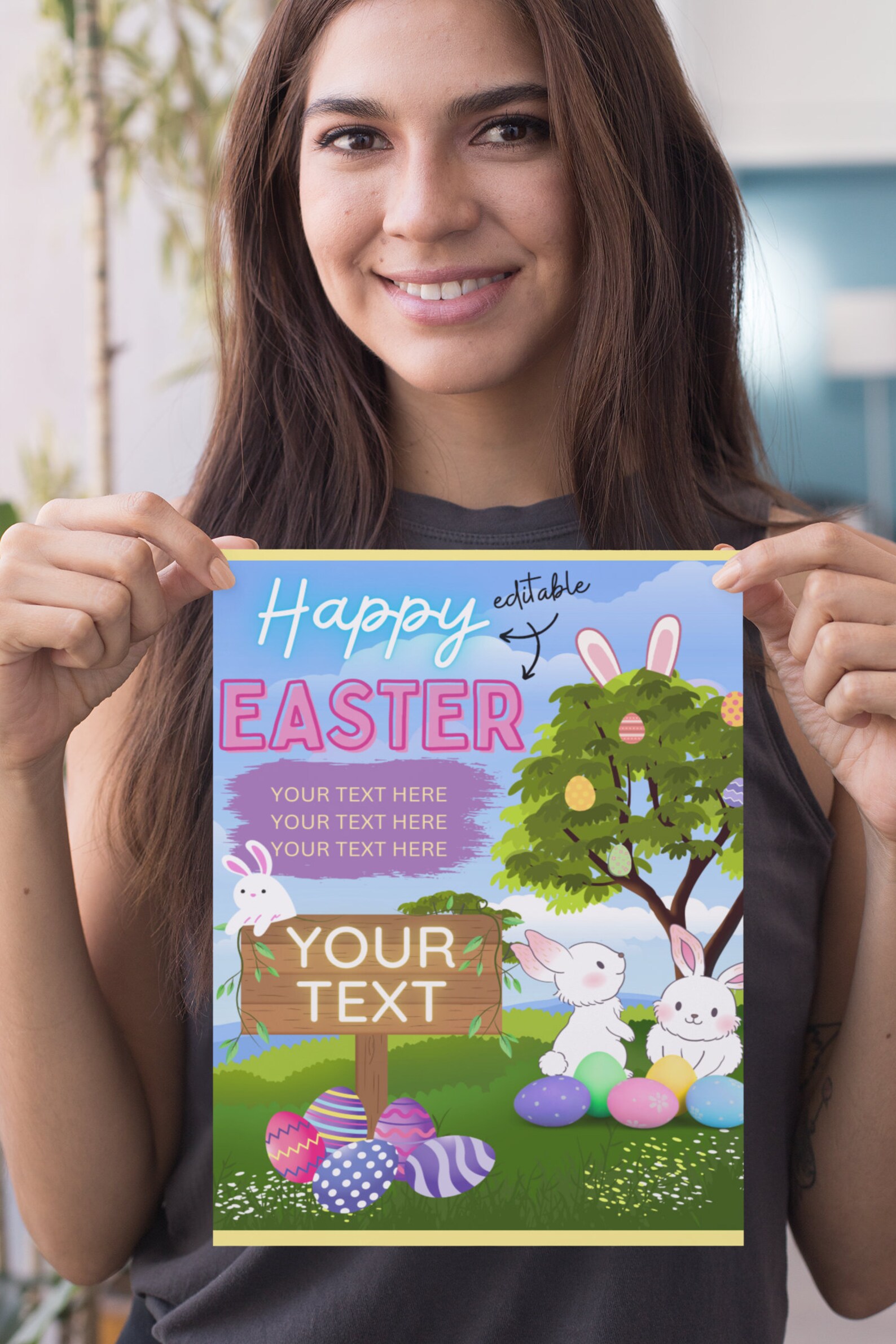 Editable Easter DIY Flyer, Canva Editable Flyer, Easter Templates ...